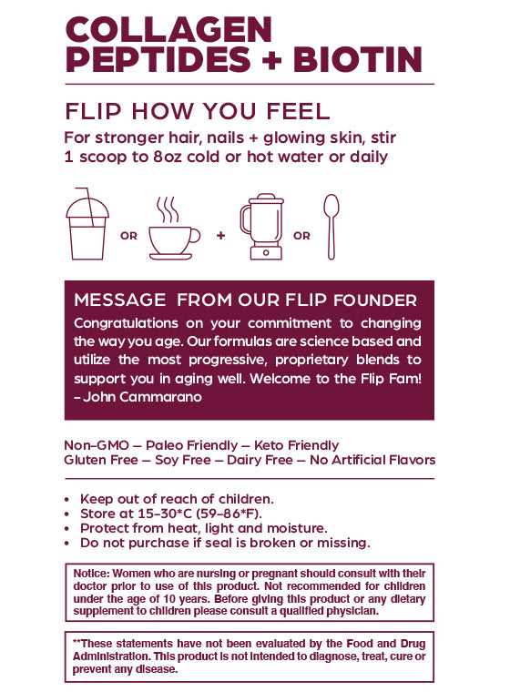 Collagen Peptides + Biotin & Hyaluronic Acid – Flip My Life